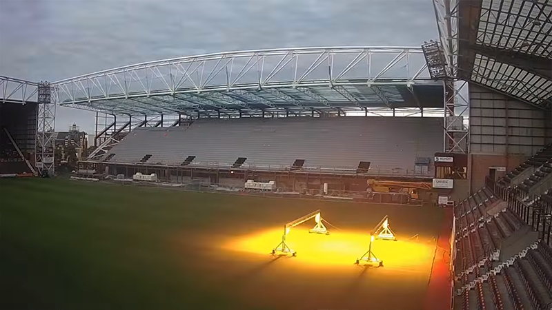 Time-lapse of main stand construction progress at Tynecastle Park ...